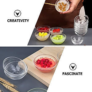 SHERCHPRY Mini Meal Prep Bowls Glass Ramekins Bowls Dessert Serving Bowls Salad Container Seasoning Holder for Kitchen Prep Candy Dips Condiment Sauces