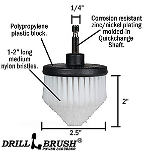 Drill Brush Power Scrubber by Useful Products - Car Detailing - Car Cleaning Kit - Carpet Cleaner - Glass Cleaner - Leather Cleaner - Window Cleaner - Car Cleaner - Car Wash Brush - Car Wash Kit
