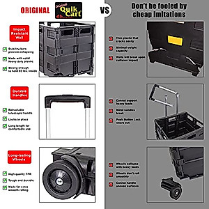dbest products Quik Cart Topless without Lid Travel Portable Mobile Storage Collapsible Handcart Rolling Utility Heavy Duty, Black