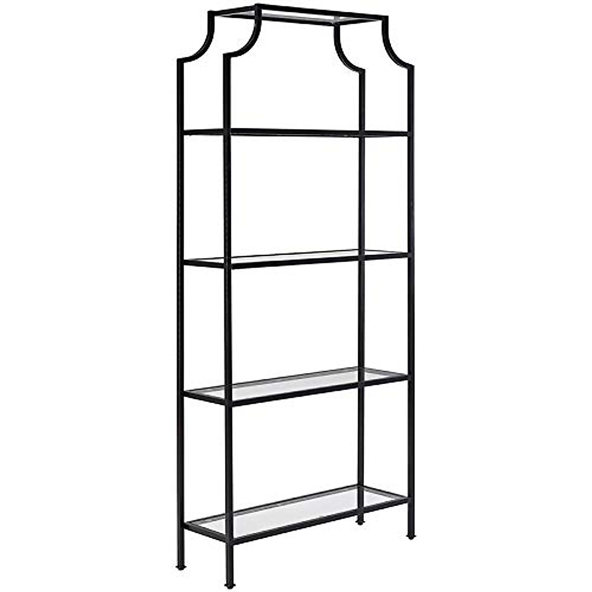 Pemberly Row 4 Shelf Glass Etagere Bookcase in Oil Rubbed Bronze