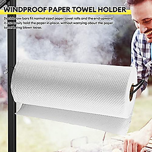 Caddy Grill Organizer, 3-in-1 Grill BBQ Caddy with Outdoor Towel Holder, BBQ Condiment Caddy and Knife Holder with Double Row Hook, Grill Utensil Caddy for Outdoor Grill, Camping, Kitchen Storage Tool