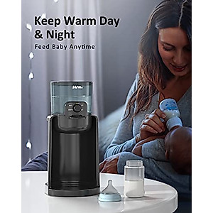 Water Warmer, HEYVALUE Baby Bottle Warmer, Formula Maker with Night Light, 4 Temperature Control & 72H Keep Warm, Detachable Tank, Instantly Dispenses Warm Water, Feed Baby More Easier and Healthier