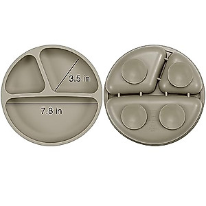 PandaEar Suction Plates for Baby Toddlers, Silicone Baby Plates with Suction, 2 Pack Toddler Plates and Utensils Set, Divided Plates for Kids Infant, Non-Toxic, BPA Free Dishes