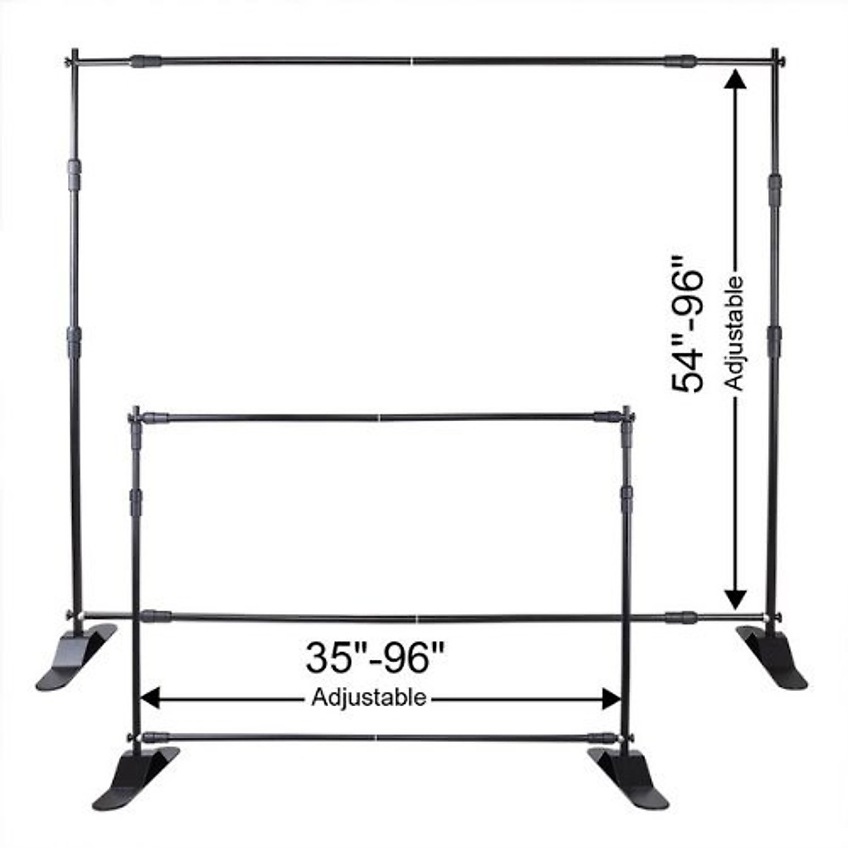 VEVOR Backdrop Banner Stand 8 x 8 Ft, Adjustable Heavy Duty Backdrop Stand Kit for Photography Studio, Trade Show Wall Exhibitor Photo Booth Background