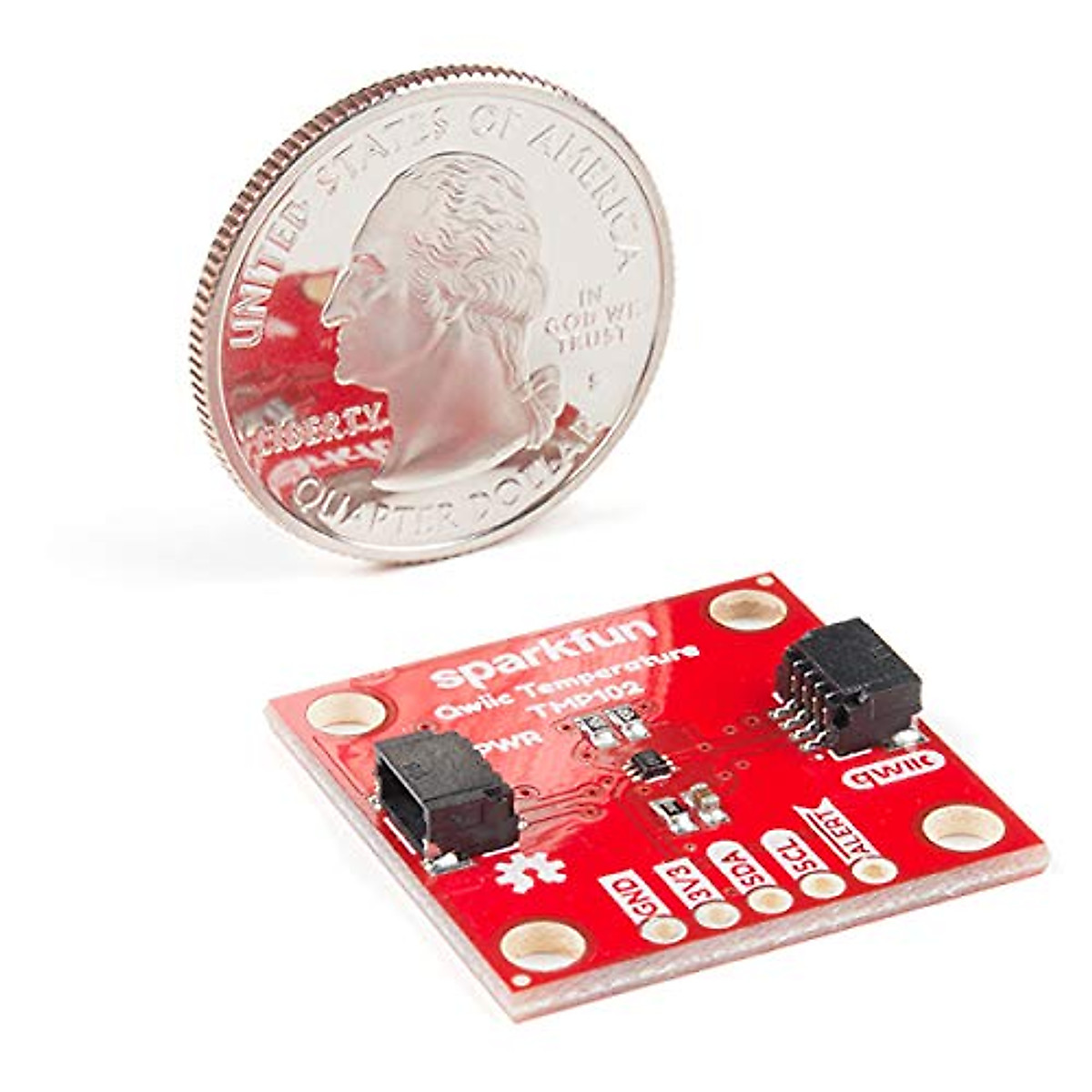SparkFun Digital Temperature Sensor - TMP102 (Qwiic)-Compatible with Arduino and other Single-board computers Easy-to-Use I2C sensor Plug-and-Play breakout board Runs from 1.4-3.6V input Use with 3.3V