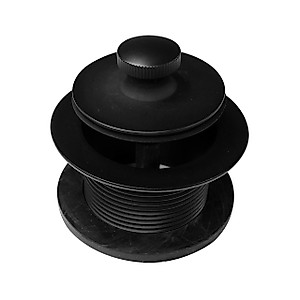 Westbrass 14" Brass Twist & Close Bath Waste & Overflow with 2-Hole Faceplate, Matte Black, D321-62