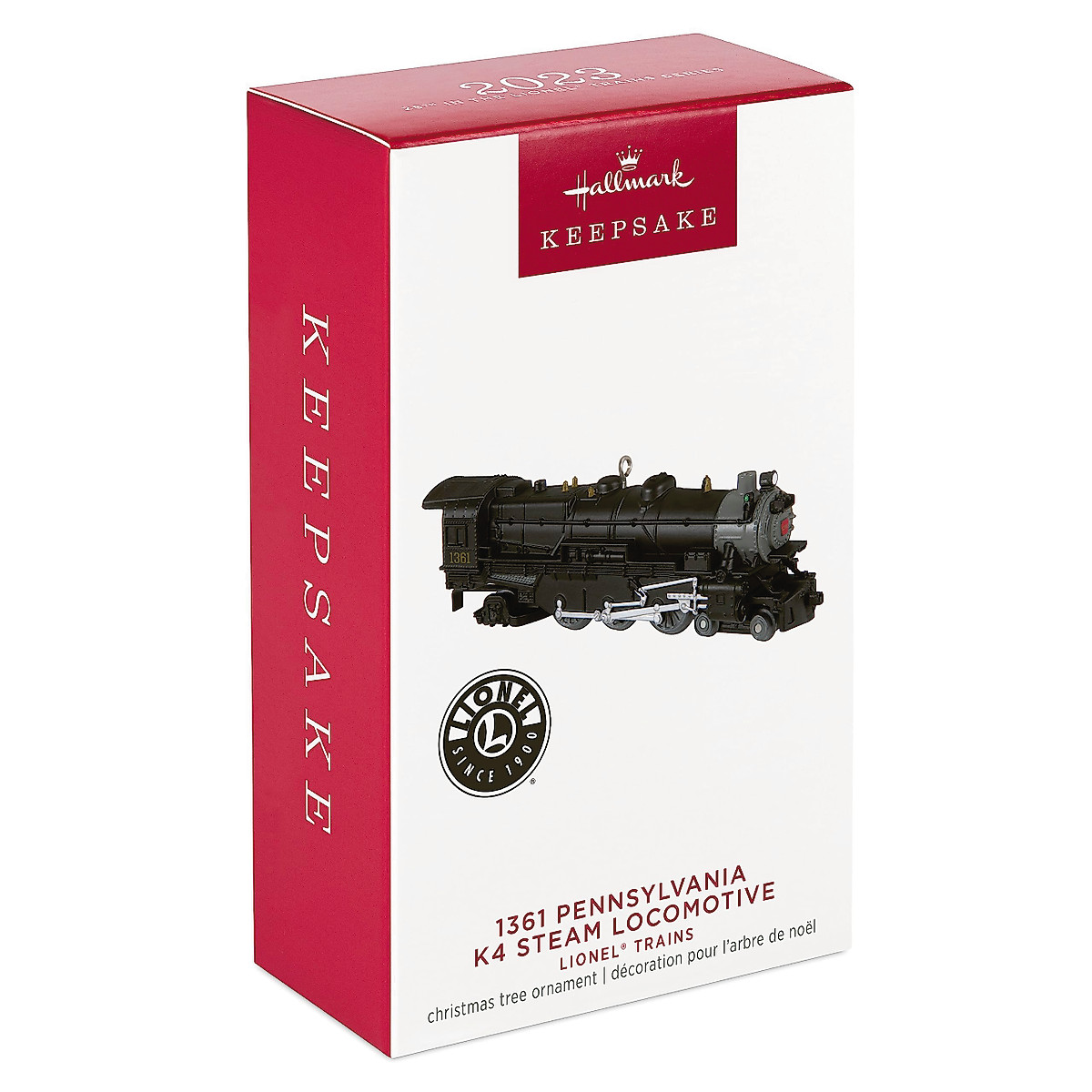 Hallmark Keepsake Christmas Ornament 2023, Lionel Trains Black 1361 Pennsylvania K4 Steam Locomotive Metal, Train Gifts