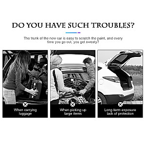 Car Rear Bumper Protector Guard, Universal Black Rubber Anti-Scratch Abrasion Resistant Trunk Door Entry Guards Accessory Trim Cover for SUV, Cars, Car Exterior Accessories (Black/40.9"x3.5")