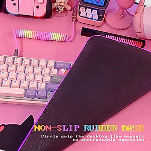 Pink Kawaii Cat RGB Gaming Mouse Pad 31.5x12 Inch PC XL Large Extended Glowing Led Light Up Cool Mouse pad Desk Pad Non-Slip Rubber Jmiyav Computer Mouse Pad Cute Mousepad Mat 31.5x12 Inch