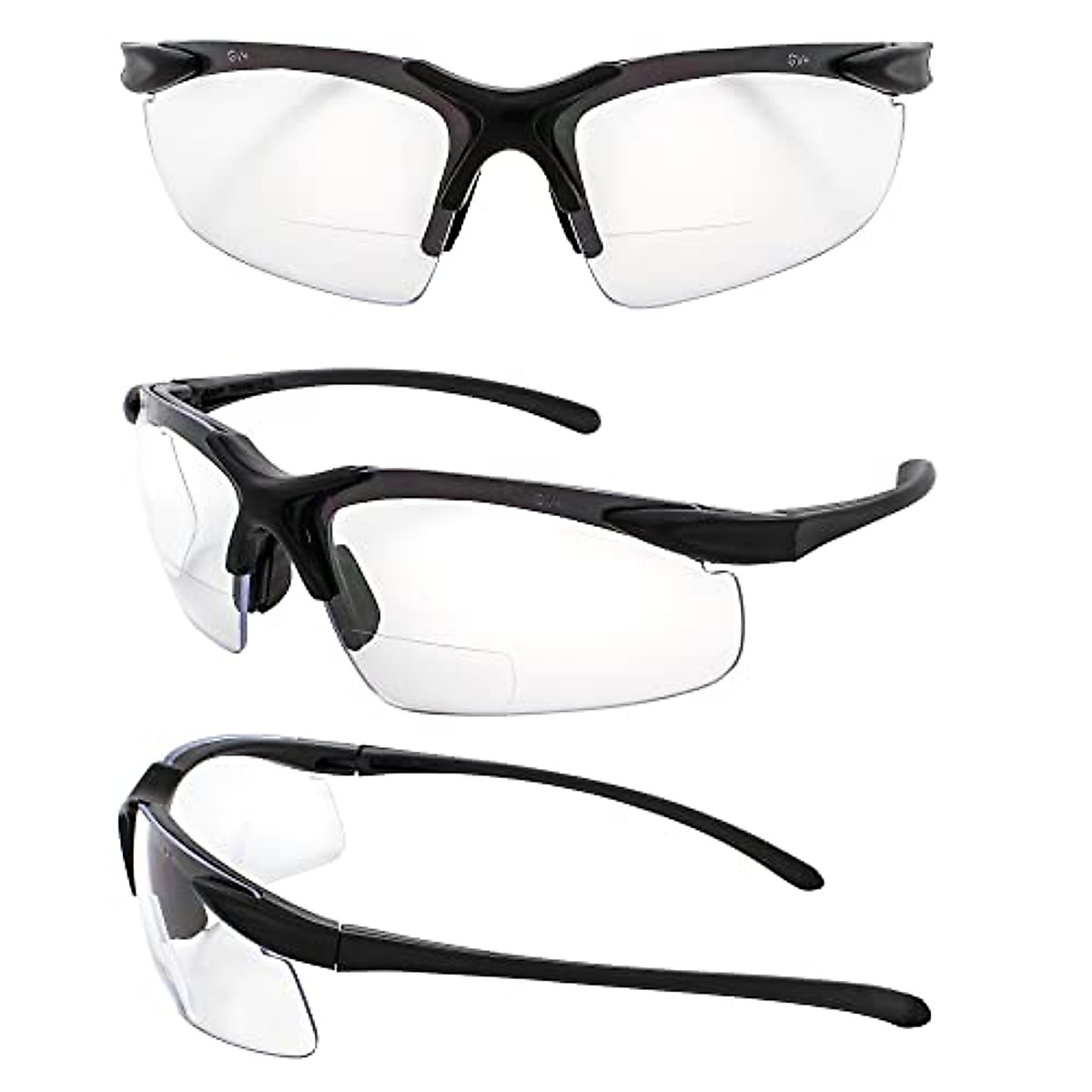 Global Vision Two Pairs of Apex 2.0 Bifocal Safety Glasses, One Pair with Clear Lenses and One with Smoked