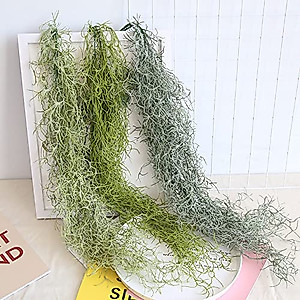 HXSCOO Artifical Plants Plastic Green Wall Hanging Air Vine Fake Grass Rattan Plant Wedding Christmas Scene Layout Home Garden Decor (Color : A)