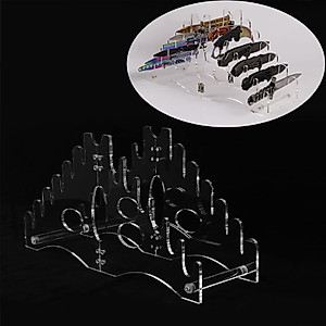 Knife Holder Knife display stand Acrylic Knife Holder Saber storage rack for small Knife Pocket Knife sabre Organize and Display (transparent)