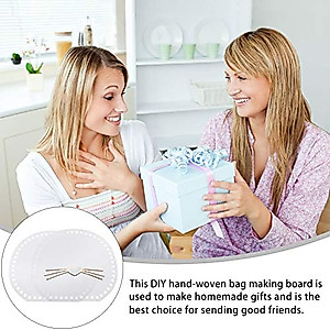 EXCEART Acrylic Bag Weaving Board with Cats Whisker Round Clear Front Back Panel Board Shaper for DIY Knitting Crochet Bag Handbag Purse Summer Bag Women Bags Handmade DIY Accessories