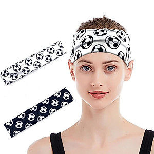 Soccer Headband Wrap Turban Women and Girls Sport Headscarf Soccer Bandana BW04 (C)