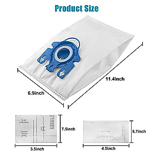 CTIOAOS 12Pcs 3D Dust Bags Replacement for Miele GN Vacuum Bags, Compatible with Miele Complete C1, C2, C3, Classic C1, S8, S5, S2, S400i, S600 with 3 MP Filters & 3 AC Filters