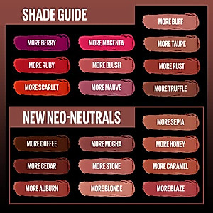 Maybelline Color Sensational Ultimatte Matte Lipstick, Non-Drying, Intense Color Pigment, More Mocha, Mid-Tone Mauve, 1 Count