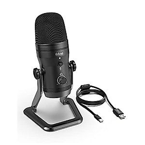 FIFINE USB Studio Recording Microphone Computer Podcast Mic for PC, PS4, Mac with Mute Button & Monitor Headphone Jack, Four Pickup Patterns for Vocals YouTube Streaming Gaming ASMR Zoom-Class (K690)
