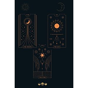 The Moon The Sun & The Star Tarot Card Notebook for Every Occult Witchcraft Esoteric Lover: 6x9 120 Dotted Pages For Your Dark Thoughts Reflections & Rituals