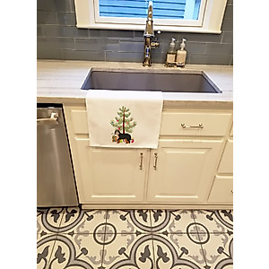 Caroline's Treasures CK3804WTKT Bernedoodle Christmas Tree White Kitchen Towel Set of 2 Dish Towels Decorative Bathroom Hand Towel for Hand, Face, Hair, Yoga, Tea, Dishcloth, 19 X 25, White