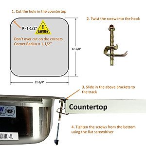 GSW HS-0810I Mini 13" x 13" Commercial Stainless Steel Drop-In Hand Sink with Gooseneck Faucet for Restaurants, Kitchens, Clinics, Bars