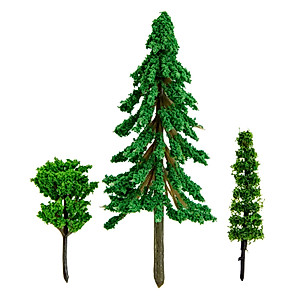 Bright Creations 55-Pieces of Miniature Model Trees for Diorama Supplies, Scenery, Landscape, DIY Projects, Arts and Crafts, Train Village, Railroads (11 Assorted Sizes/ 1-6.7 in)