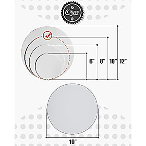40-Packs Cake Boards Round 10 Inch White Cake Circles Rounds Base Food-Grade Cardboard Cake Plate（Thinner But Stronger） qiqee