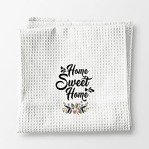 Home Sweet Home Flowers Tea Towel Kitchen Towels Dishcloths Hand Towels,Housewarming Towels Kitchen Towels Dish Towels Hand Towels,Gifts for New House New Apartment Women Men Families