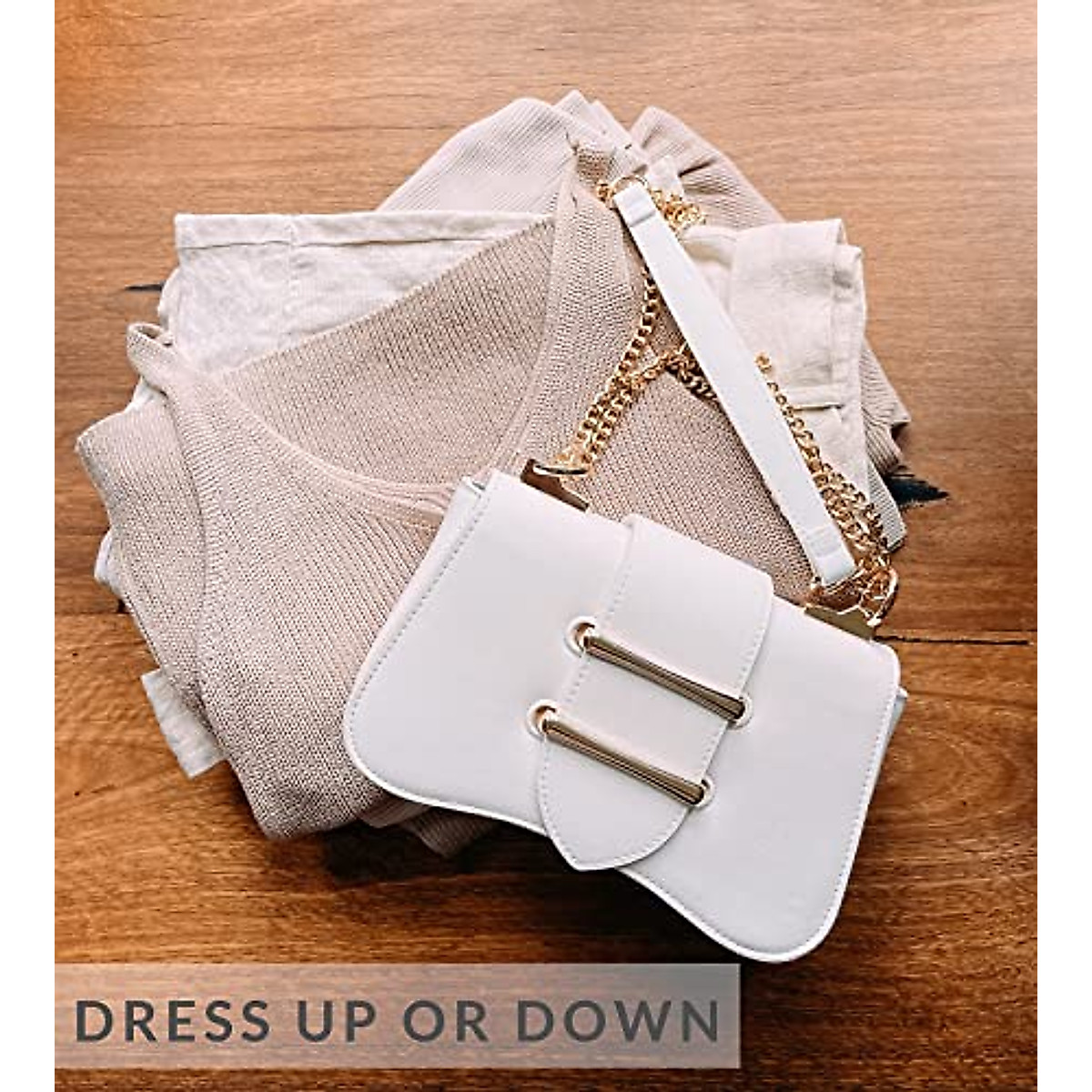 Before & Ever Mini White Shoulder Bag - Small Purse Mini Tote - Small Shoulder Bags for Women - Small White Clutches Purse Bag - White Clutch Handbag - Women's Trendy Cute Purses Hand Bags