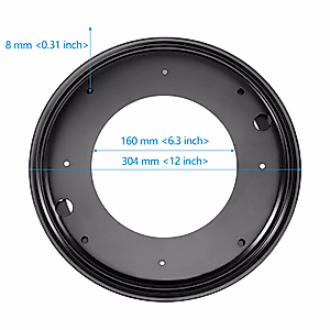 SEHOI 4 Pack 12 Inch Black Lazy Susan Hardware, 360°Rotating Swivel Plate, 5/16 inch Thick Ball Bearings Turntable Lazy Susan Base for Rotating Table, Display Plate, Serving Tray