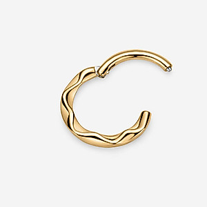 FANSING 316L Surgical Steel Wavy Hinged Cartilage Earring Hoop Piercing Earrings for Women Daith Helix Tragus 16 Gauge Septum Jewelry 8mm Nose Rings Septum Clicker Rose Gold