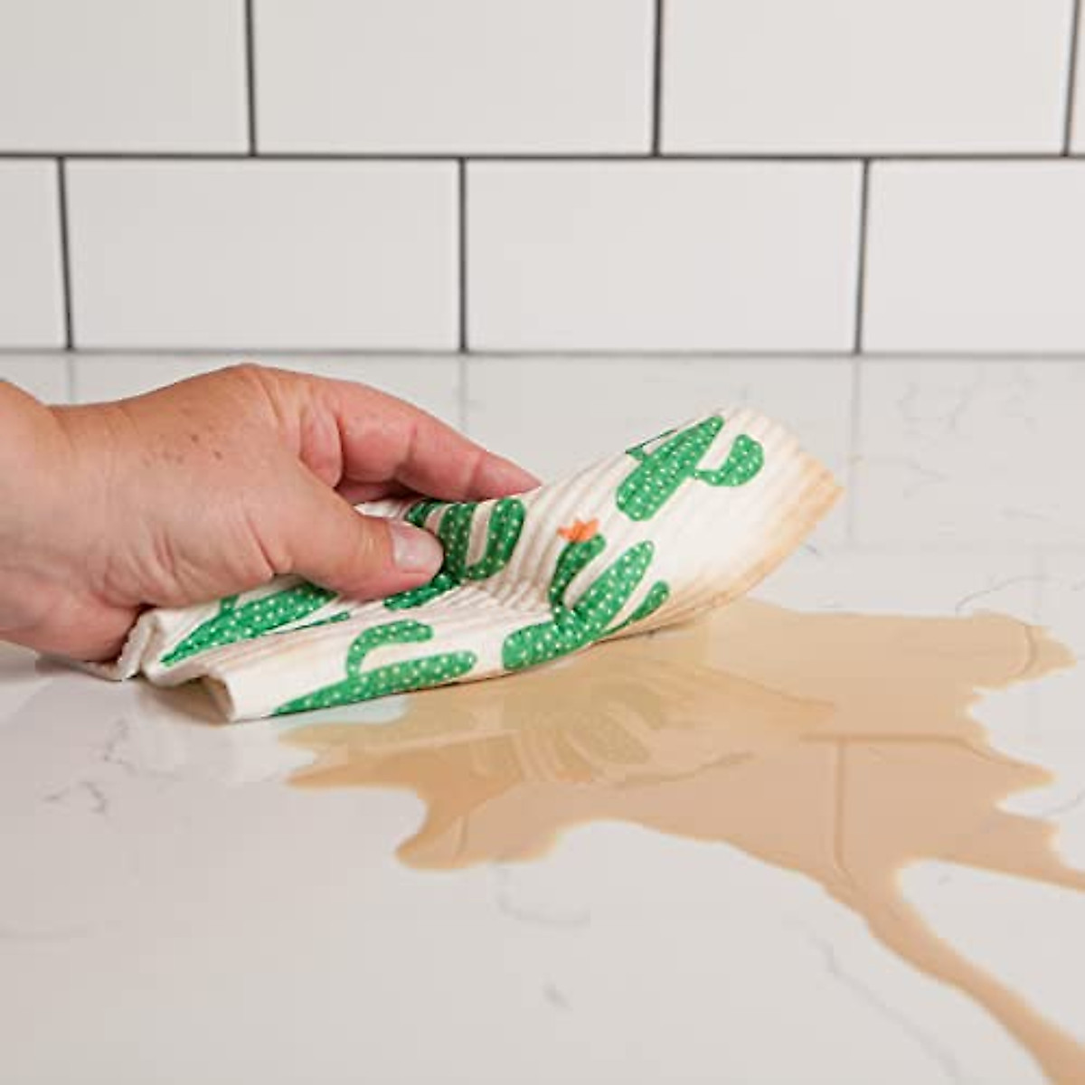 Ecoloie Swedish Sponge Reusable Dishcloth Cacti 6.5 x 8 inches, Set of 2