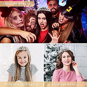 Sibba Diadems Tiaras Crown Princess Crystal Rhinestone Silver Crown Bride Wedding Headband Girls Queen Hair Accessories for Women Women Gifts Decoration Birthday Prom Holiday Costume Party Celebration