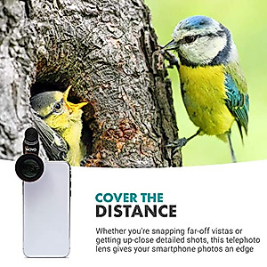 Movo SPL-Tele 3X Telephoto Lens with Clip Mount for Smartphones - Zoom Lens for iPhone, Android, and Tablets - Smartphone Telescopic Lens for Video and Photography - Best Telephoto Lens for iPhone