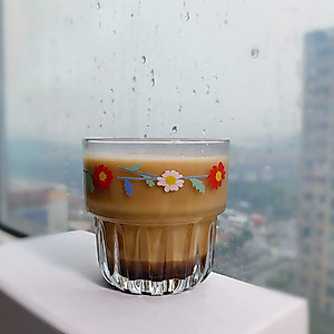 Hemoton 4PCS Romantic Water Glasses Drinking Glasses Tumblers Vintage Glassware for Juice Beverage Beer Cocktail Red