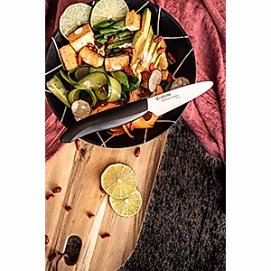 Kyocera Ceramic 3" Paring Knife w/ Sugarcane Sourced Material Handle, Black,White