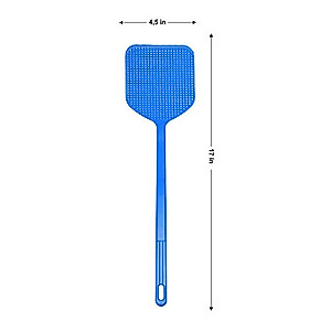 FRASTO Rubber Fly Swatter - Heavy Duty Fly Swatter Plastic - Fly Swatter Heavy Duty - Fly Swatter Long Handle Fly Swatter Pack of 3 - Fly Swatters Bulk