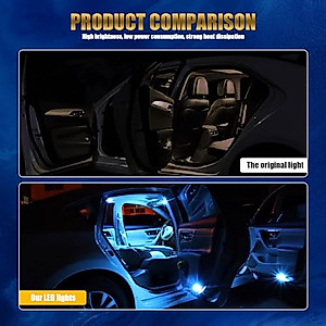 Hawyet 2 PCS Car LED Roof Lights Bulb, 42MM 12V Super Bright Double Tip Waterproof Vehicle Read Lights, Universal Durable 2835 Chips Indoor Lights for License Plate Stepwell Door (Blue Light)