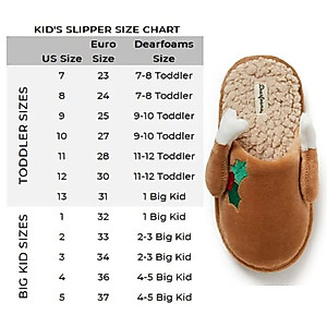 Dearfoams Matching Family Holiday Christmas Reindeer & Turkey Scuff Slipper, Kids Turkey, 4-5 US Unisex Big