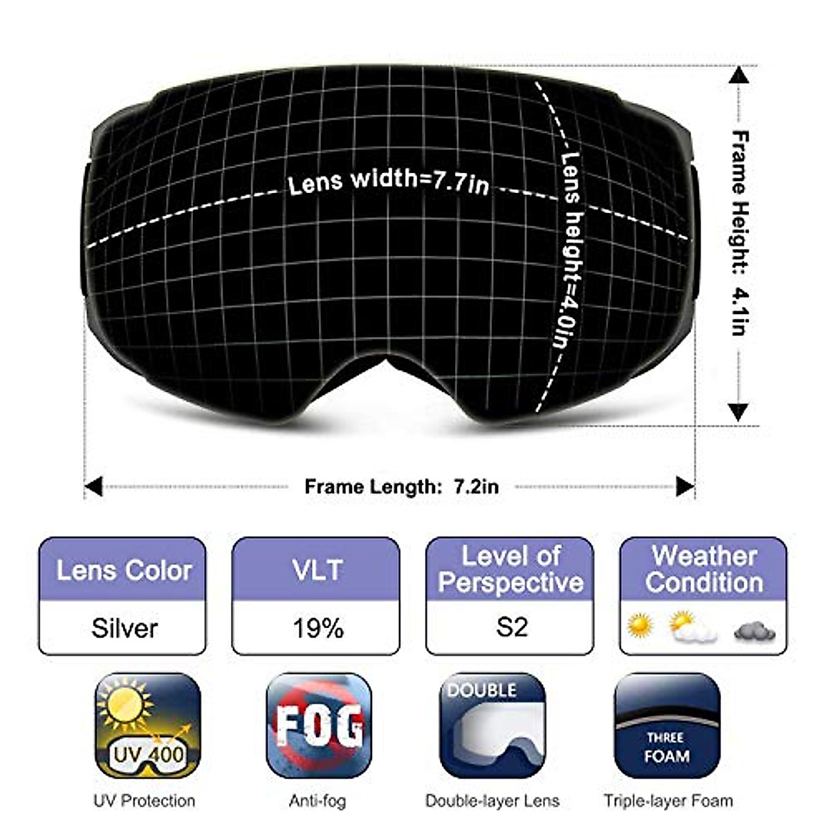 OhO Smart Ski Goggles, 4K Camera Snowboard Goggles with Adjusted View of Camera Recroding,UV Protection, Anti Fog (Men/Women)