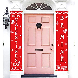 Valentine’s Day Banner Decorations -V-Day Porch Sign Door House Party Decor Supplies