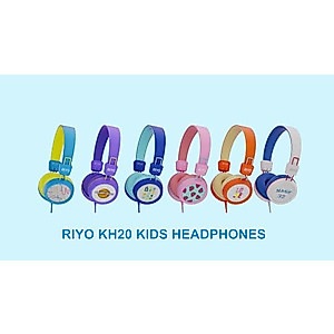 RIYO KH20 Kids Headphones with HD Microphone Compatible with Phones/laptops/Tablets/Computers and Gaming Devices (Sky Blue)
