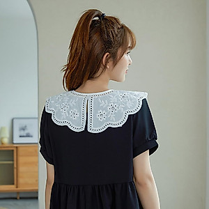 EVGVAT Women’s Detachable False Collar Little Shawl Fake Collar Half Shirt Neck Ruff Cape (Type 6,White)