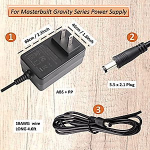 Replacement Part 9004190216 - Power Adapter for Masterbuilt Gravity Series 560/800/1050 XL Digital Charcoal Grill and Smoker Combo,Gravity Power Supply with 15 ft Long Cord