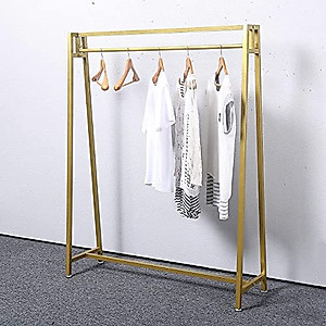 WJJAYY Moden Metal Clothes Rack with Clothing Hanging Rack Organizer for Laundry Drying Rack Display Racks Garment Racks,Gold