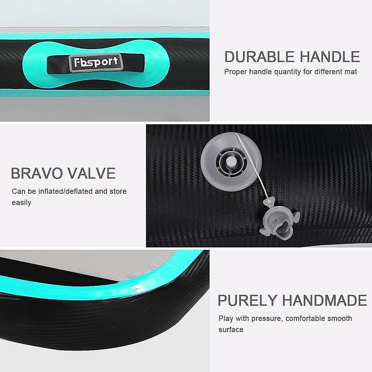 Inflatable Air Gymnastics Mat Gymnastics Track Training Mats Yoga Floor Cheerleading Landing Taekwondo Training Kungfu Exercise Mats with Electric Air Pump for Home Gymnasium Beach Park and Water Use