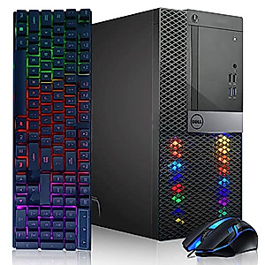 Dell Gaming PC Desktop Computer, Intel Quad Core i5 up to 3.6G, GeForce GTX 1660 Super 6G GDDR6, 16G, 256G SSD + 3TB, RGB Keyboard & Mouse, WiFi & Bluetooth 5.0, Win 10 Pro (Renewed)
