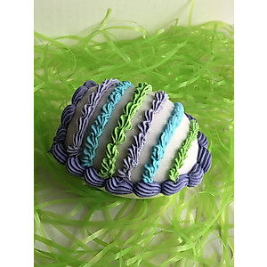 Striped Panoramic Sugar Egg, single; perfect for Easter baskets, gifts for children, centerpiece