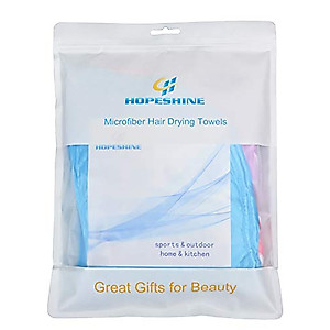 HOPESHINE Hair Towel Twist Women's Soft Shower Towels for Hair Turban Wrap Drying Head Towels Great Gift for Women (Blue+Purple+Rose Red 3-Pack)