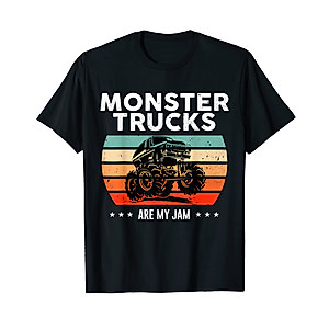 Vintage Monster Truck Are My Jam Retro Sunset Cool Engines T-Shirt