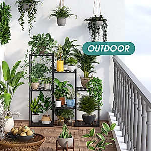 Bamboo Plant Stand Indoor Plants Multiple Plant Stands Wood Outdoor Tiered Plant Shelf for Multiple Plants, 7 Potted Ladder Plant Holder Table Plant Pot Stand for Window Garden Balcony Living Room